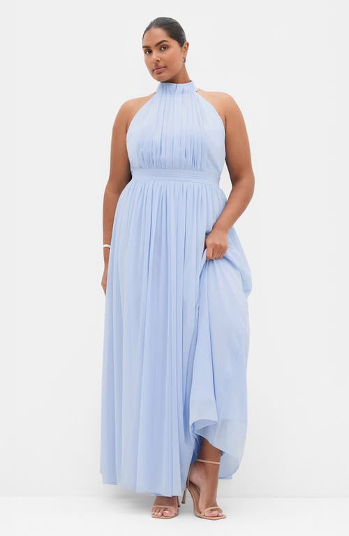 CITY CHIC City Chic Pleated Halter Neck Maxi Dress